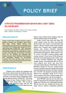 Strategi Pengembangan bahan baku Obat (BBO) dalam Negeri.(Policy Brief Tahun 2023) - Repositori ...
